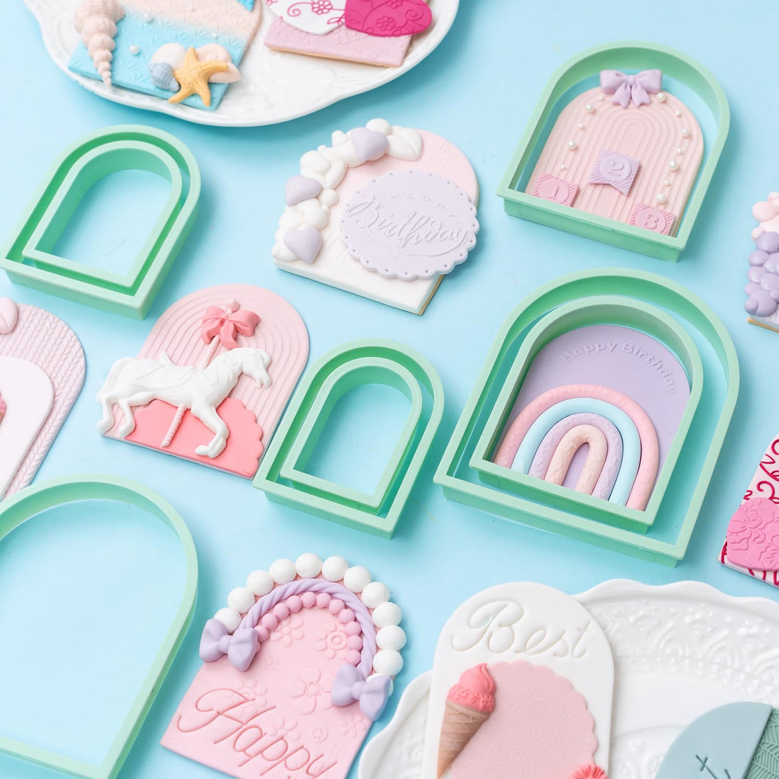 Arch Cookie Cutter- 8 Piece Cookie Cutter Set 3D Polymer Clay Cutter ...