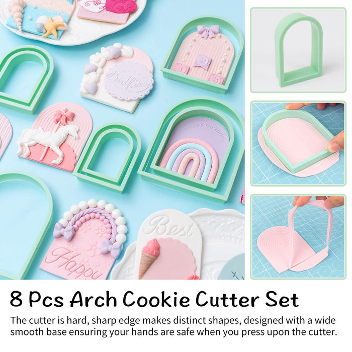 Arch Cookie Cutter- 8 Piece Cookie Cutter Set 3D Polymer Clay Cutter ...