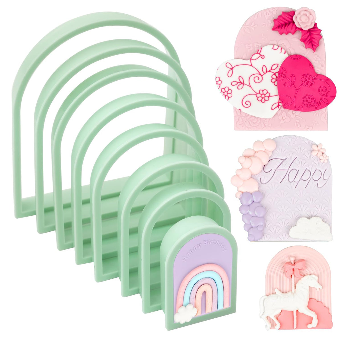 Arch Cookie Cutter- 8 Piece Cookie Cutter Set 3D Polymer Clay Cutter ...